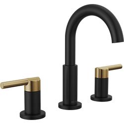 Delta® Nicoli™ Two-Handle 8" Widespread Matte Black/Champagne Bronze Bathroom Faucet at Menards®