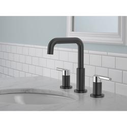 Delta® Nicoli™ Two-Handle 8" Widespread Matte Black/Chrome Bathroom Sink Faucet at Menards®