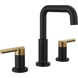 Delta® Nicoli™ Two-Handle 8" Widespread Matte Black/Champagne Bronze Bathroom Faucet at Menards®
