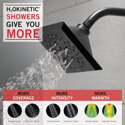 Delta® Pivotal™ H2Okinetic® Square 5-Spray Setting Matte Black Fixed ...