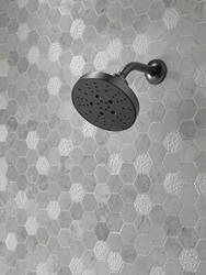 Delta® Pivotal™ H2Okinetic® 5-Spray Setting Matte Black Fixed Mount ...