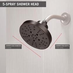Delta® Pivotal™ H2Okinetic® 5-Spray Setting Venetian Bronze Fixed Mount ...