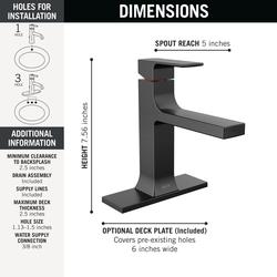 Delta® Velum™ One-Handle 1-or-3 hole Matte Black Bathroom Sink Faucet ...