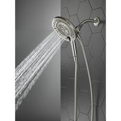Delta® In2ition® 7-Spray Setting Satin Nickel Fixed Mount Showerhead ...