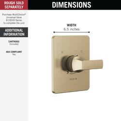 Delta® Velum™ Monitor® 14 Series One-Handle Champagne Bronze Shower ...