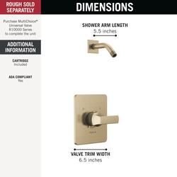 Delta® Velum™ Monitor® 14 Series One-Handle Champagne Bronze Shower ...