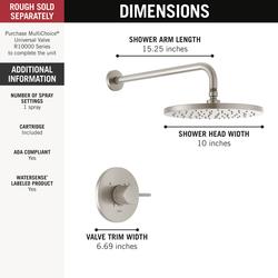Delta® Modern™ Monitor® 14 Series Spotshield Brushed Nickel Raincan ...