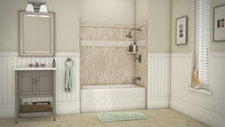 FlexStone® 3-Piece Alaskan Ivory Bathtub/Shower Wall Surround Accent ...