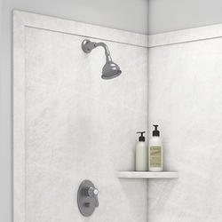 FlexStone® Splendor 40"W x 40"D x 80"H Dune Corner Shower Wall Surround ...