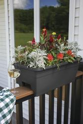 24" Black Plastic Deck Rail Planter at Menards®