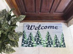 18" x 30" Welcome Trees Printed Christmas Doormat at Menards®