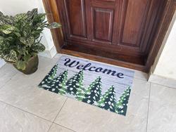 18" x 30" Welcome Trees Printed Christmas Doormat at Menards®