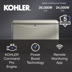 Kohler® 26,000-Watt (LP) 24,000-Watt (NG) Standby Generator at Menards®