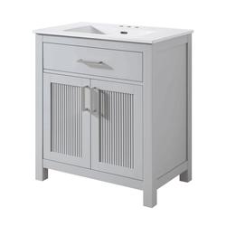 Tuscany® Lenno 30"W x 18-7/16"D Gray Vanity and White Ceramic Vanity ...