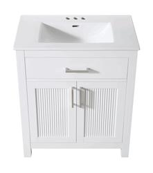 Tuscany® Lenno 30"W x 18-7/16"D White Vanity and White Ceramic Vanity ...