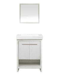 Tuscany® Verona 24-1/4"W x 14-3/8"D White Oak Vanity and White Ceramic ...