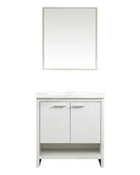 Tuscany® Verona 31-3/4"W x 19-3/4"D White Oak Vanity and White Ceramic ...