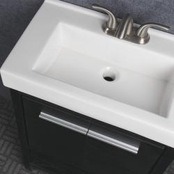 Tuscany® Verona 24-1/4"W x 14-3/8"D Black Vanity and White Ceramic ...