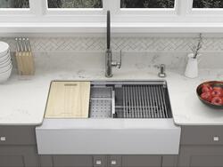 Tuscany® Acadian® Farmhouse/Apron Front 33" Stainless Steel 2-Hole ...