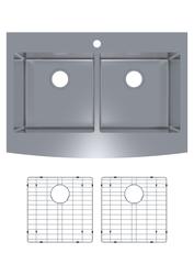Tuscany® Oslo™ Farmhouse/Apron Front Dual Mount 36" Stainless Steel 1 ...