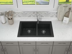 Tuscany® Forden® Dual Mount 33" Black Stainless Steel 1-Hole Double ...