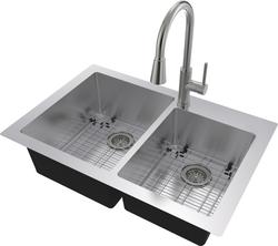 Tuscany® Forden® All-in-One Dual Mount 33" Stainless Steel 1-Hole ...