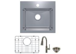 Tuscany® Forden® All-in-One Dual Mount 19" Stainless Steel 1-Hole ...