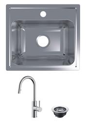 Tuscany® Londrina All-in-One Drop-in 19" Stainless Steel 1-Hole Single ...