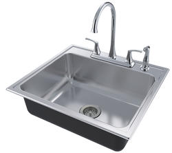 Tuscany® Morey® All-in-One Drop-in 25" Stainless Steel 4-Hole Single ...