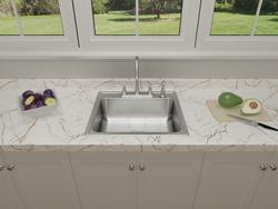 Tuscany® Morey® All-in-One Drop-in 25" Stainless Steel 4-Hole Single ...