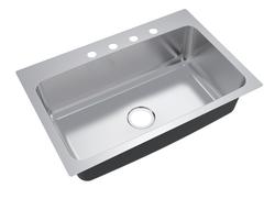 Tuscany® Crestridge Dual Mount 33" Stainless Steel 4-Hole Single Bowl ...