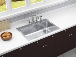 Tuscany® Crestridge Dual Mount 33" Stainless Steel 4-Hole Single Bowl ...