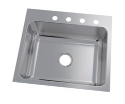 Tuscany® Crestridge Dual Mount 25" Stainless Steel 4-Hole Single Bowl ...