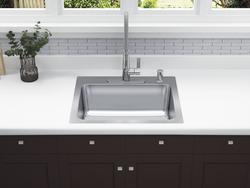 Tuscany® Crestridge Dual Mount 25" Stainless Steel 4-Hole Single Bowl ...