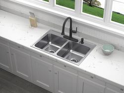 Tuscany® Baytown Drop-In 33" Stainless Steel 4-Hole Double Bowl Kitchen ...