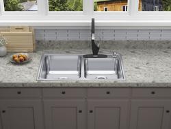 Tuscany® Baytown Drop-in 33" Stainless Steel 4-Hole Double Bowl Kitchen ...