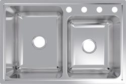 Tuscany® Baytown Drop-in 33" Stainless Steel 4-Hole Double Bowl Kitchen ...