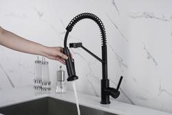 Tuscany® Forden® One-Handle Coil Pull-Down Matte Black Kitchen Faucet ...