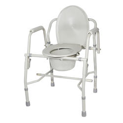 Drive Medical® Steel Drop-Arm Bedside Commode Chair with Padded Arms at ...