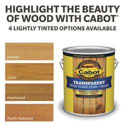 Cabot® Natural Exterior Transparent Wood Toned Stain + Sealer - 1 gal ...