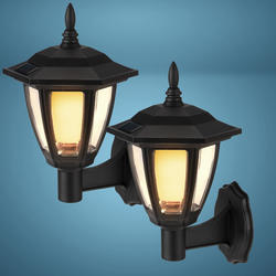Patriot Lighting® Flicker Flame Solar-Powered Dusk-to-Dawn Black ...