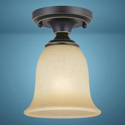 Patriot Lighting® Paige Oil-Rubbed Bronze 1-Light Flush Mount Ceiling ...