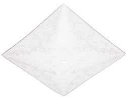 Patriot Lighting® White and Clear Floral Square Replacement Glass ...