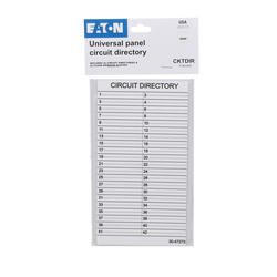 Eaton® Universal Panel Circuit Directory for any Manufacturers ...