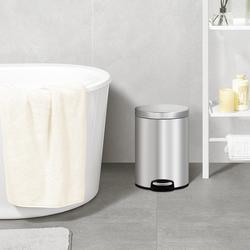 EKO Serene 1.3 Gallon Step-On Stainless Steel Wastebasket with Lid at ...