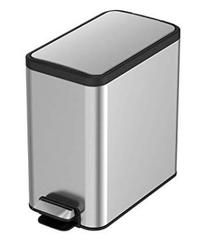 EKO EcoSlim 2.1 Gallon Step-On Stainless Steel Wastebasket with Lid at ...
