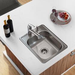 Dayton Drop-In 17" Stainless Steel 3-Hole Single Bowl Bar Sink at Menards®