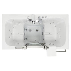 Ella Companion 60"W x 32"D White Center Dual Drain 34-Jet Dual Massage ...