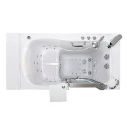 Ella Elite 52"W x 30"D White Right Dual Drain 30-Jet Dual Massage Walk ...