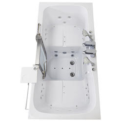 Ella Escape 72"W x 36"D White Center Dual Drain 45-Jet Dual Massage ...